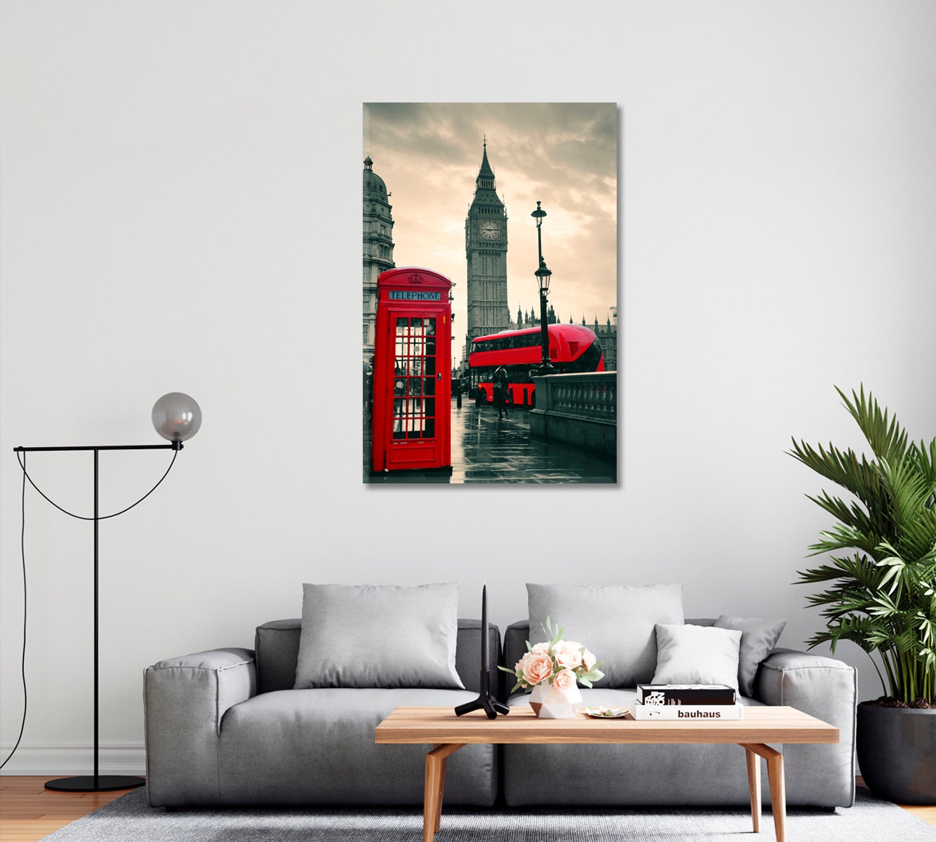 London Red Telephone Box Art Print / London Street Scene Wall Decor ...