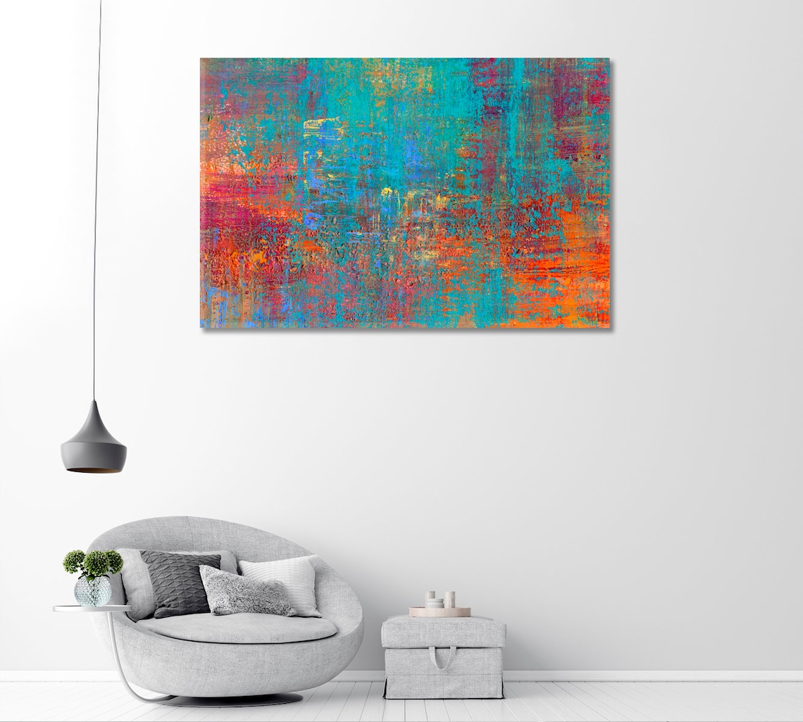 Modern Abstract Canvas Print Home Wall Art Decor Colorful | Etsy