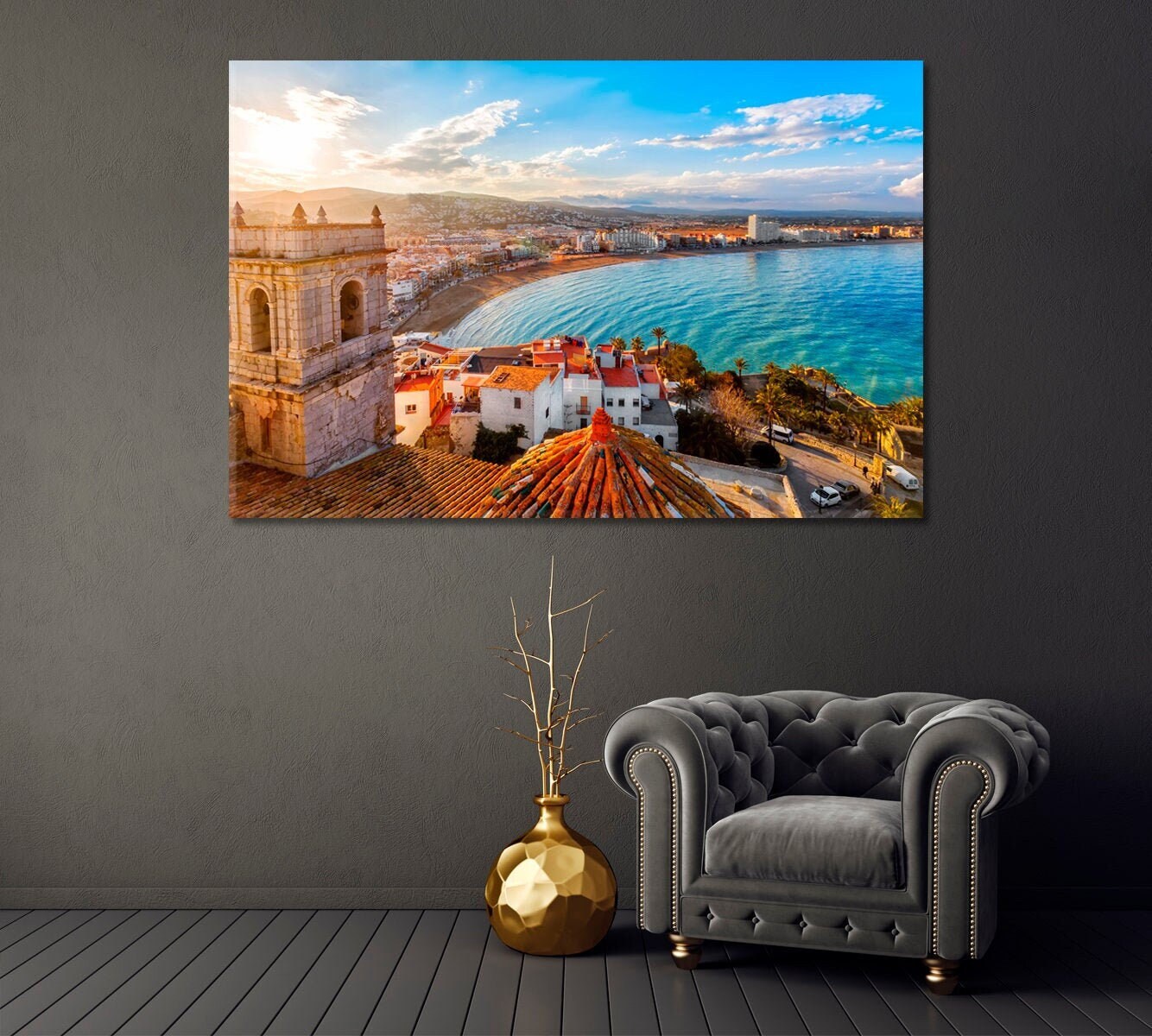 Spain Valencia Canvas Print Wall Decor, Spain Peniscola Coast Travel ...