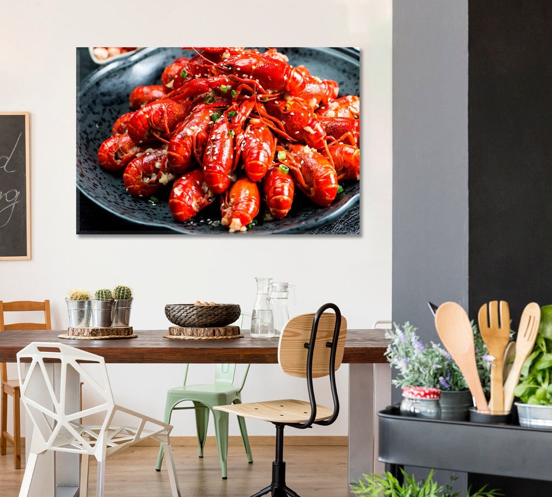 Asian Spicy Crayfish Restaurant Wall Art Crayfish Art Print Crayfish ...