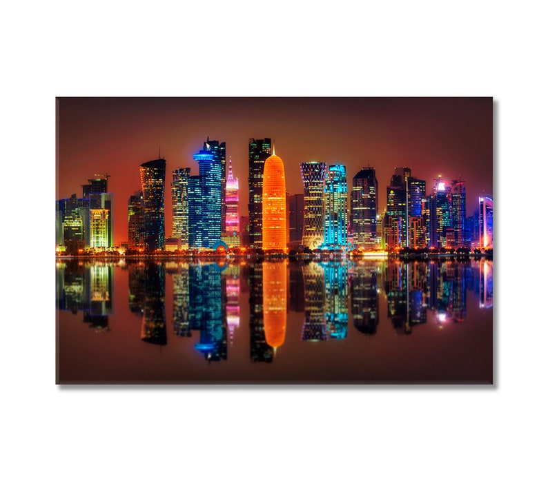 Doha Skyline Art Canvas Wall Decor Qatar Fine Art Photography - Etsy