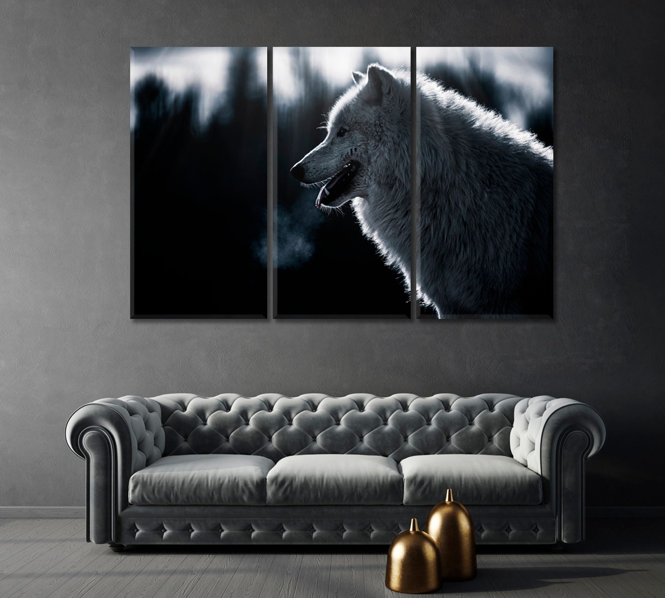 Arctic Wolf Wall Art White Wolf Canvas Print Wolf Wall Decor - Etsy