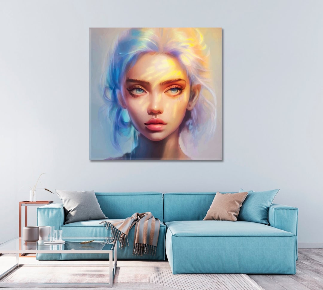 Beautiful Girl Canvas Art Woman Portrait Poster Girl Portrait Fine Art ...