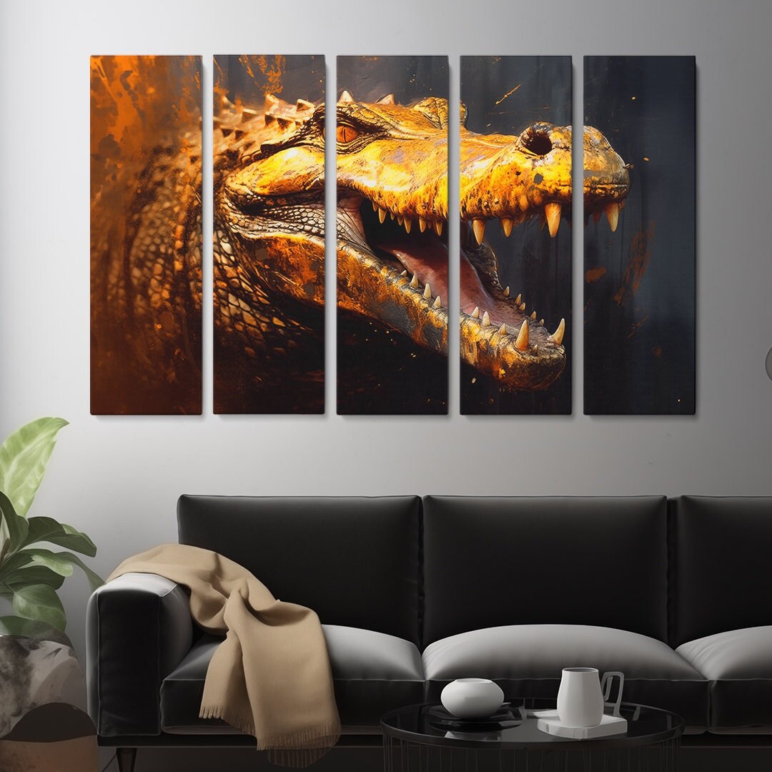 Ferocious Crocodile Canvas Print for Wildlife Enthusiasts, Perfect ...