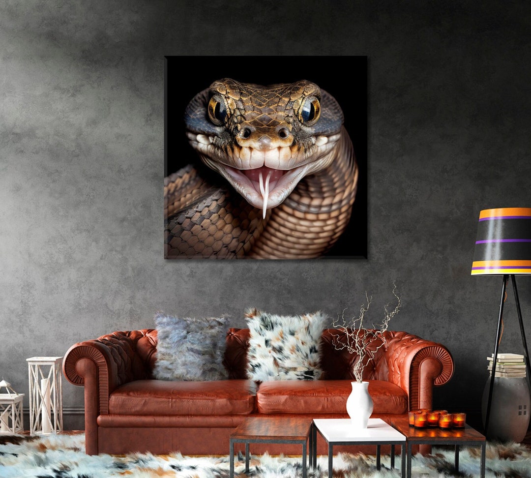 Snake Art Canvas Print | Dangerous Snake Wall Art Print | Cobra Canvas ...