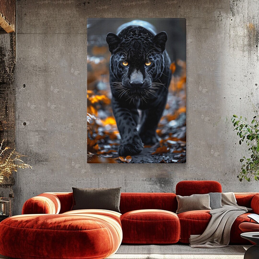 Intense Black Panther Canvas Print for Wildlife Lovers, Perfect Jungle ...