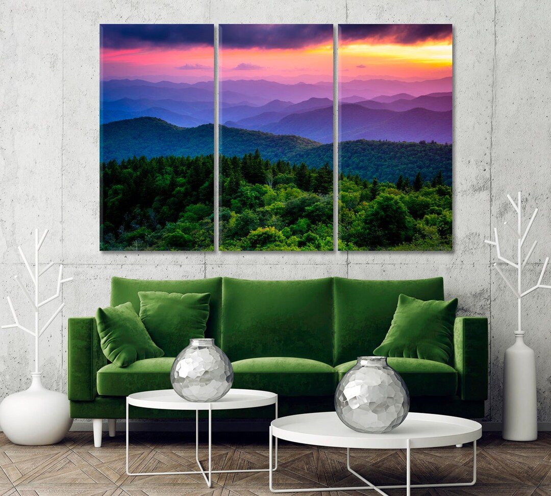 Blue Ridge Mountains Canvas Wall Art | Forest Canvas Print | Forest ...