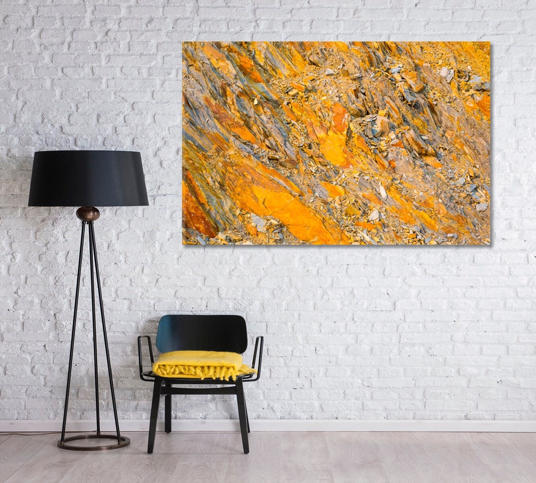 Yellow Abstract Canvas Print for Wall Decor, Modern Canvas Art Office ...