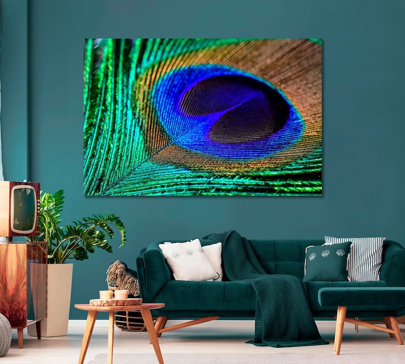 Peacock Feathers Canvas Print Peacock Feathers Wall Art for - Etsy Canada