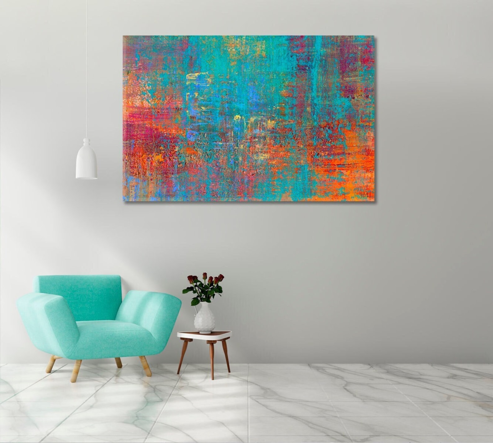 Modern Abstract Canvas Print Home Wall Art Decor Colorful | Etsy