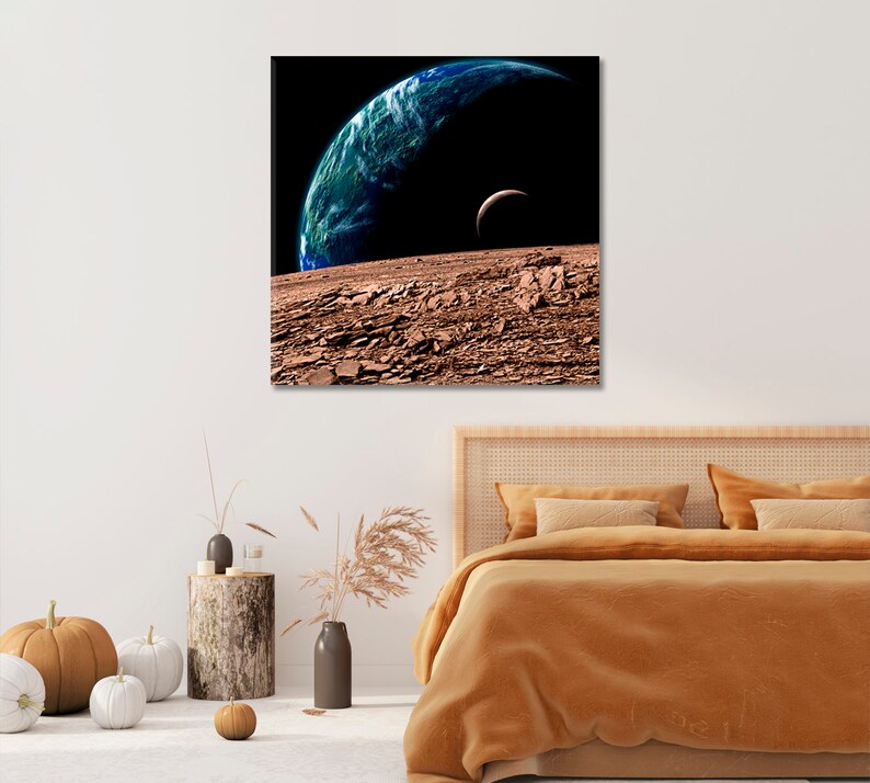 Cosmic Earth Art Print / Earth in Deep Space Modern Art / Earth Wall ...