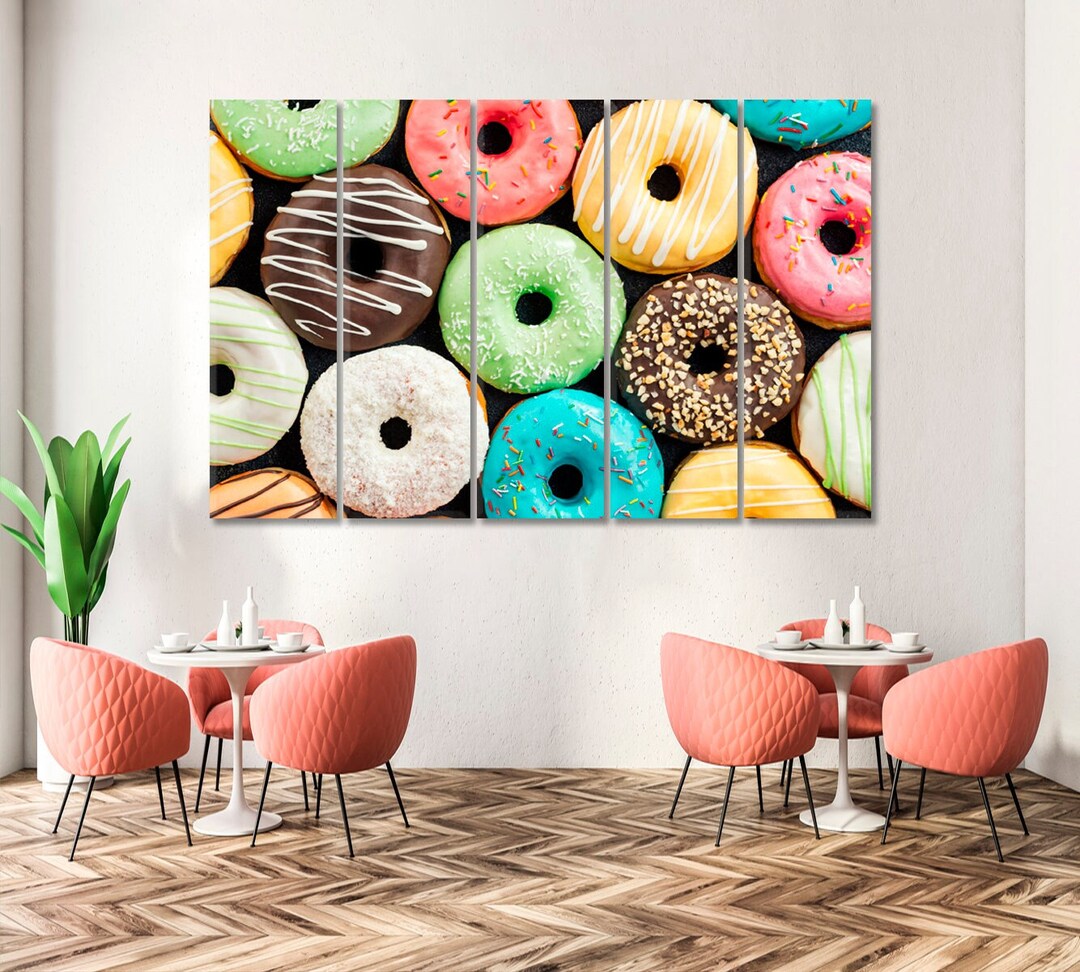 Donuts Canvas Print Kitchen Wall Art Donuts Creative Art for Dining ...