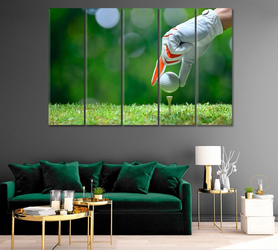 Golf Canvas Art Print, Golf Ball Art Prints, Golf Ball With Tee Wall ...