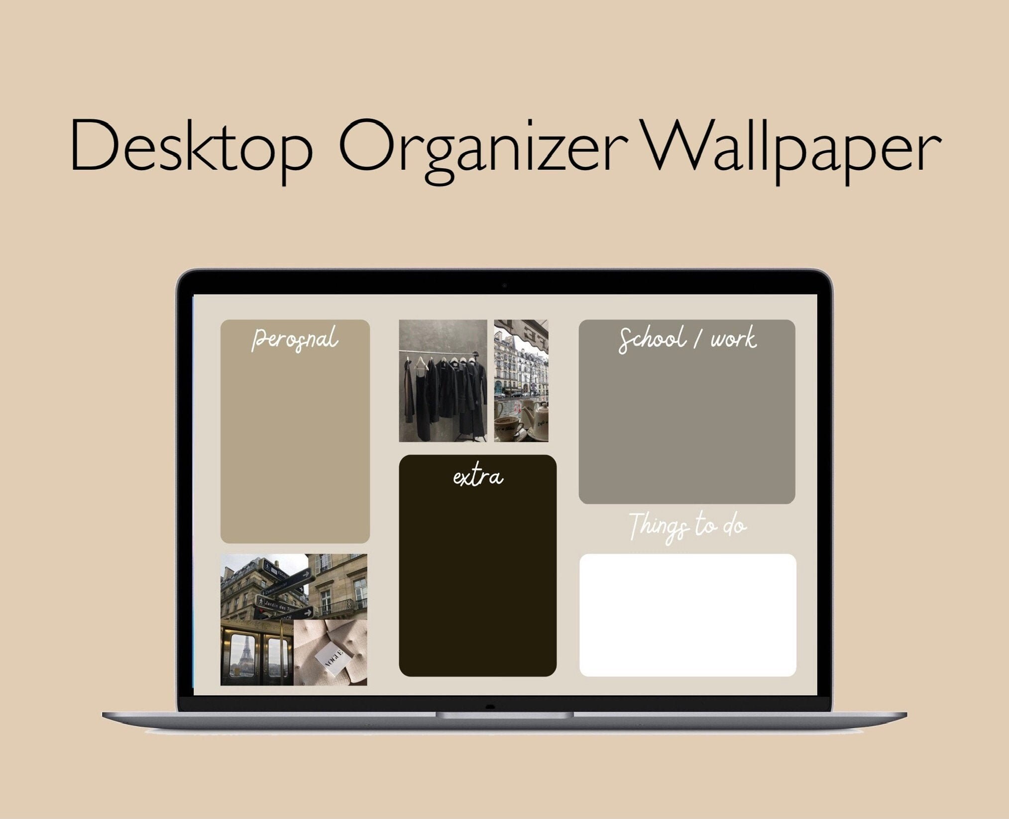 Desktop Wallpaper Organizer | Neutral Tones | - Etsy