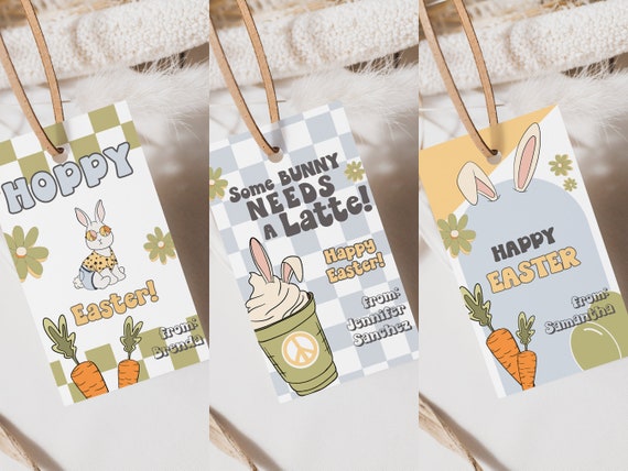 Printable Easter Tags|Happy Easter Cards|Editable Template|Groovy ...
