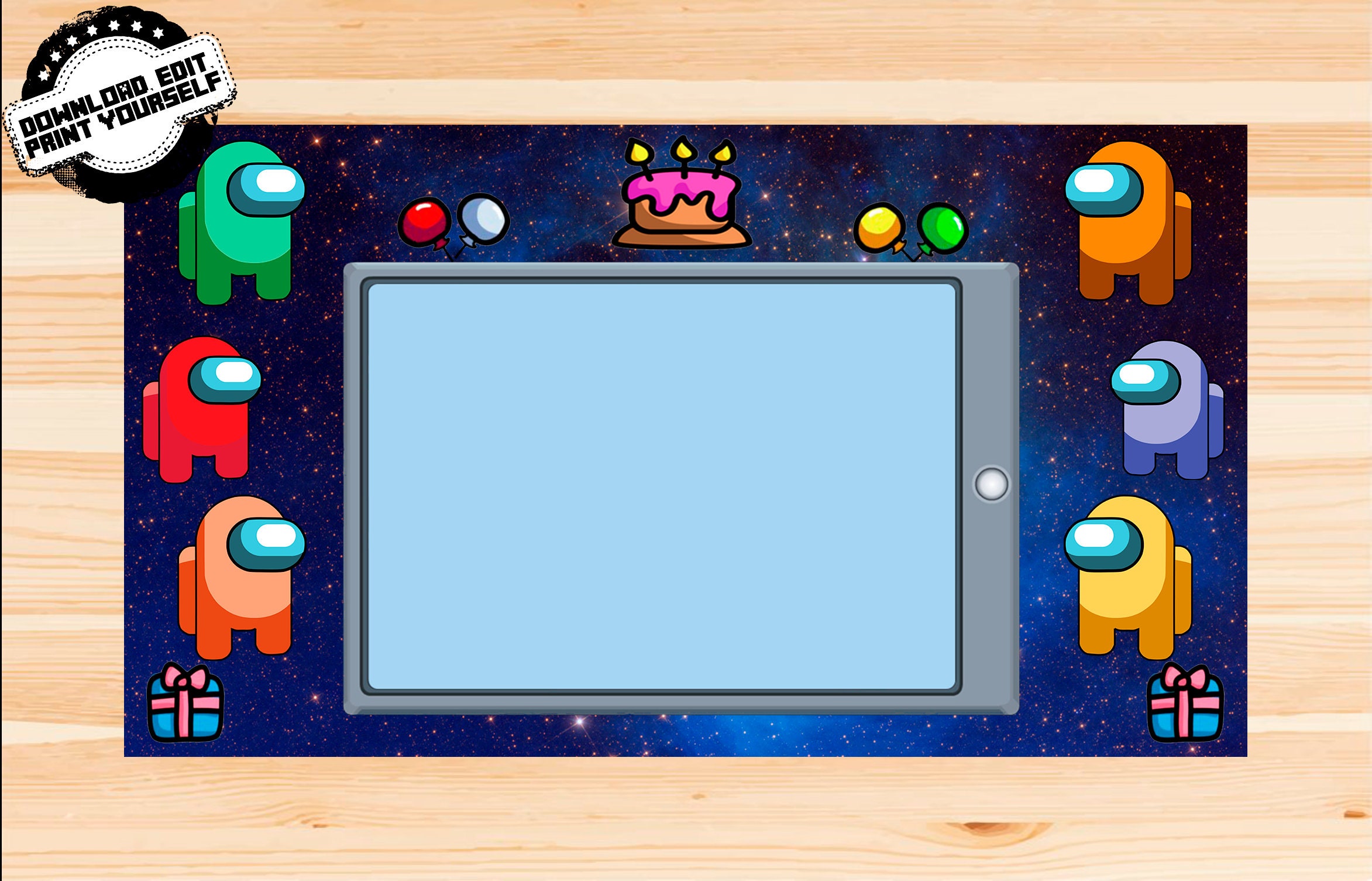 Among us invitación de cumpleaños cupcake toppers descarga - Etsy España