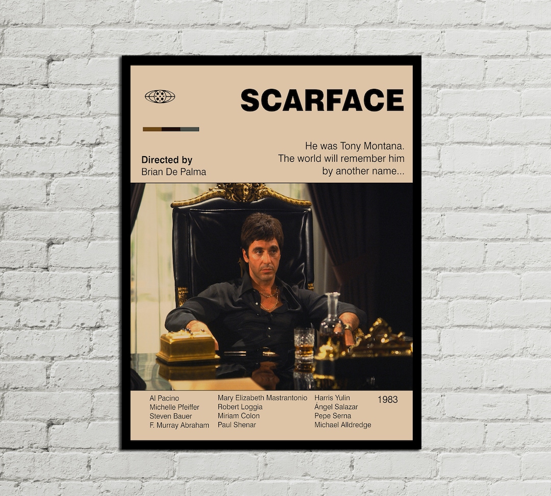 SCARFACE POSTER - Movie Poster - Mid Century Modern Poster - Minimalist ...