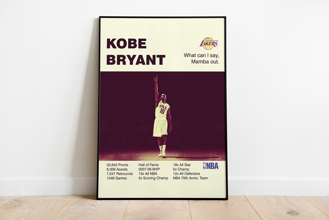 KOBE BRYANT - Basketball Player Poster - Mid Century Modern Poster ...