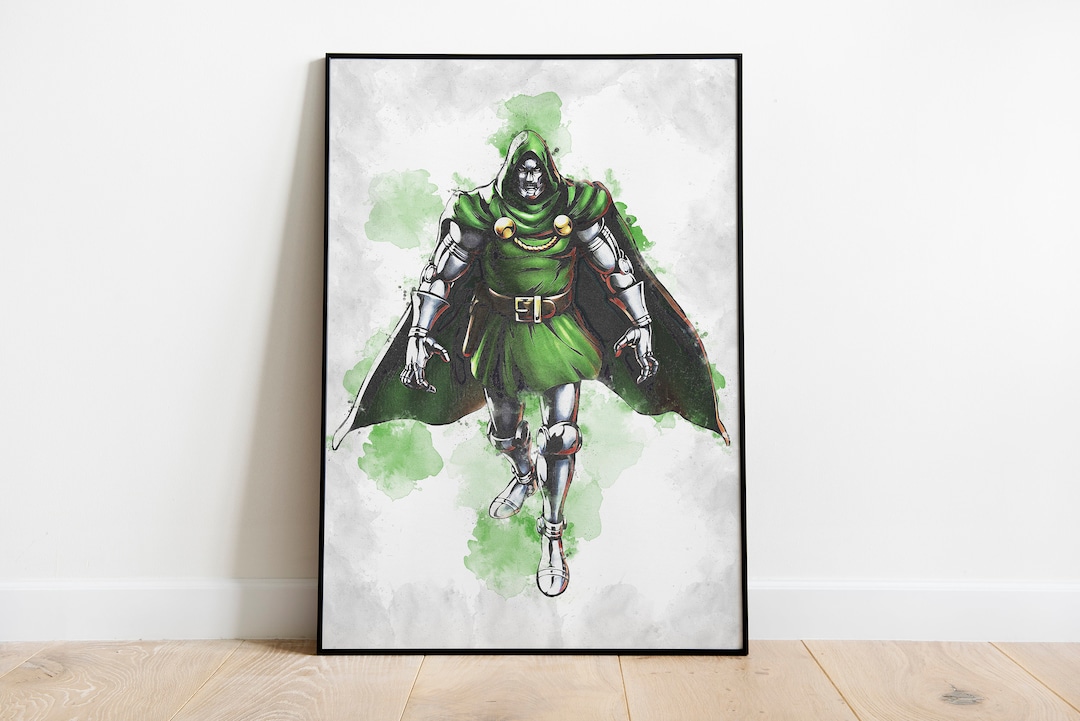 DR DOOM POSTER Marvel Poster Digital Print Watercolor Art Wall Art ...