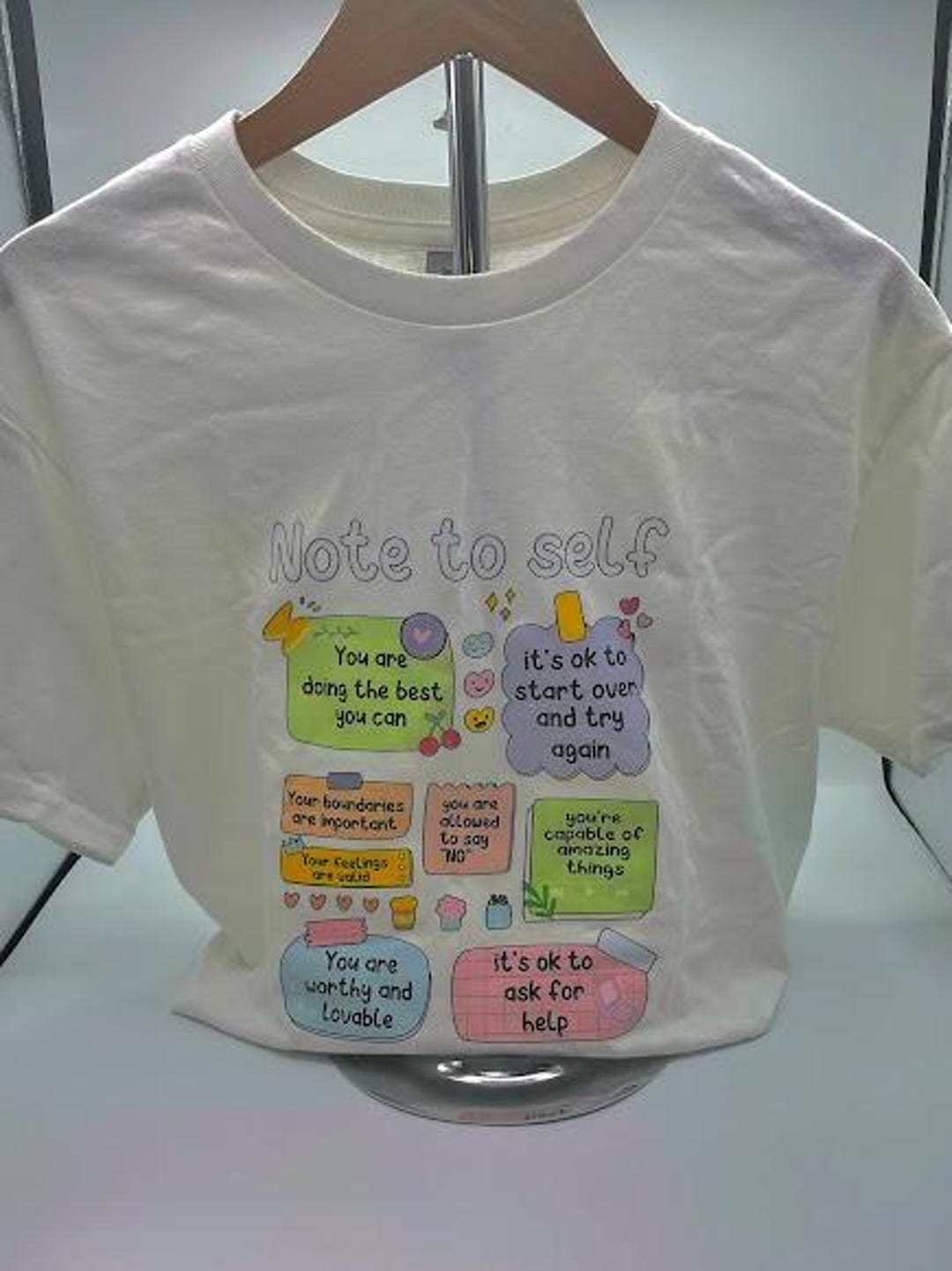 Note to Self Sticky Note Affirmations T-shirt Heavy Cotton Mental ...