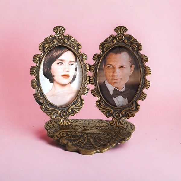 Brass Double Photo Frame - Etsy