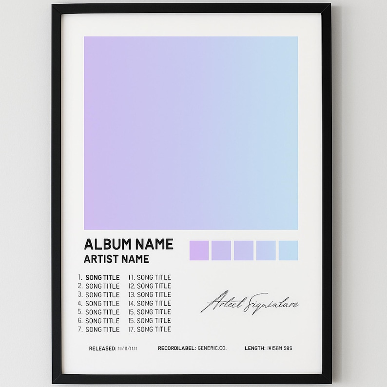 Album Cover Poster Canva Template: Edit in Canva - Etsy