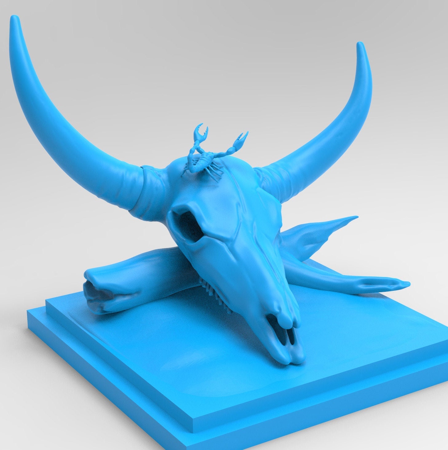 Cow Skull. 3d Model of Cow Skull, 2 Model Stl! Desert Skull (with ...