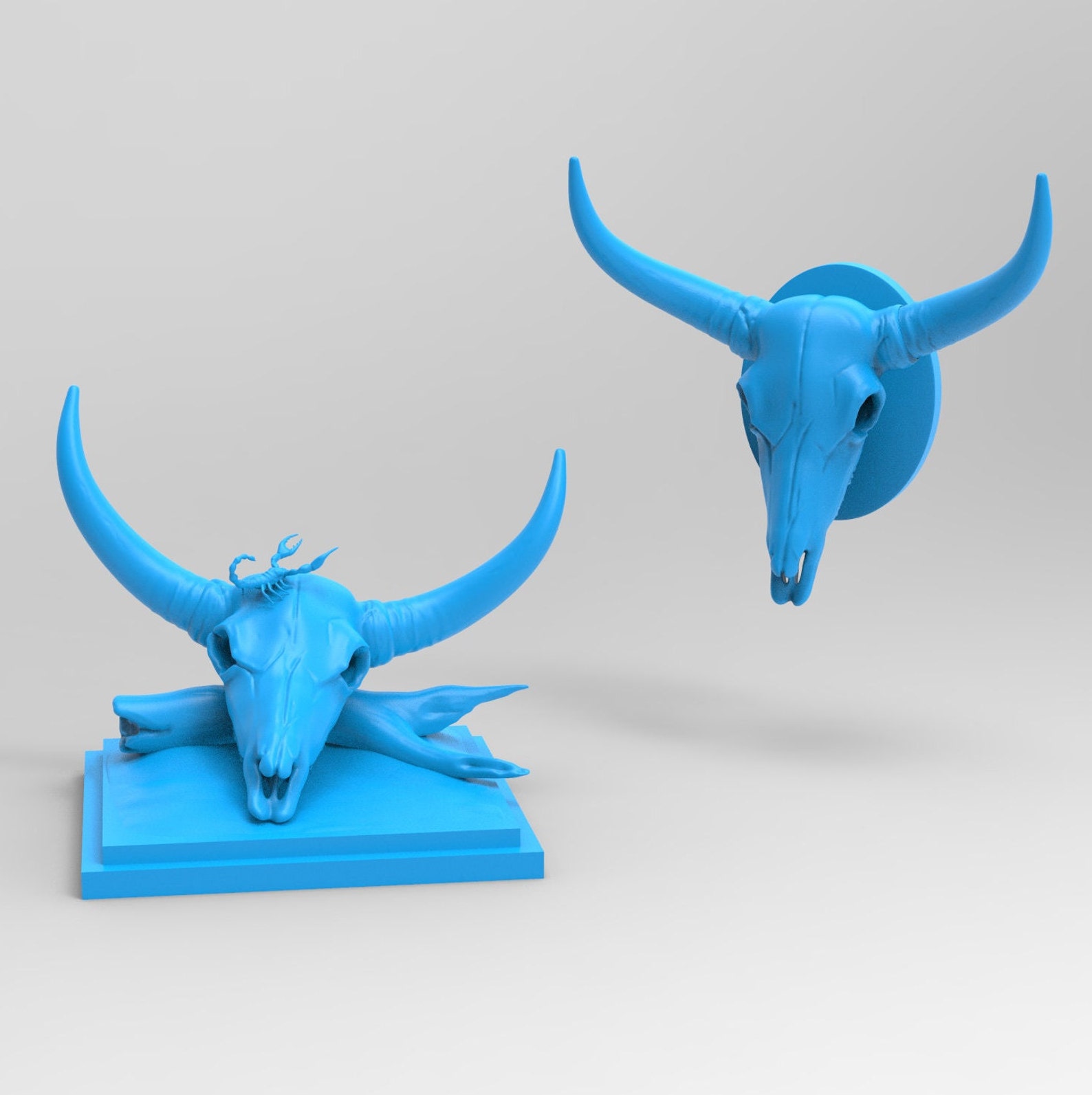 Cow Skull. 3d Model of Cow Skull, 2 Model Stl! Desert Skull (with ...
