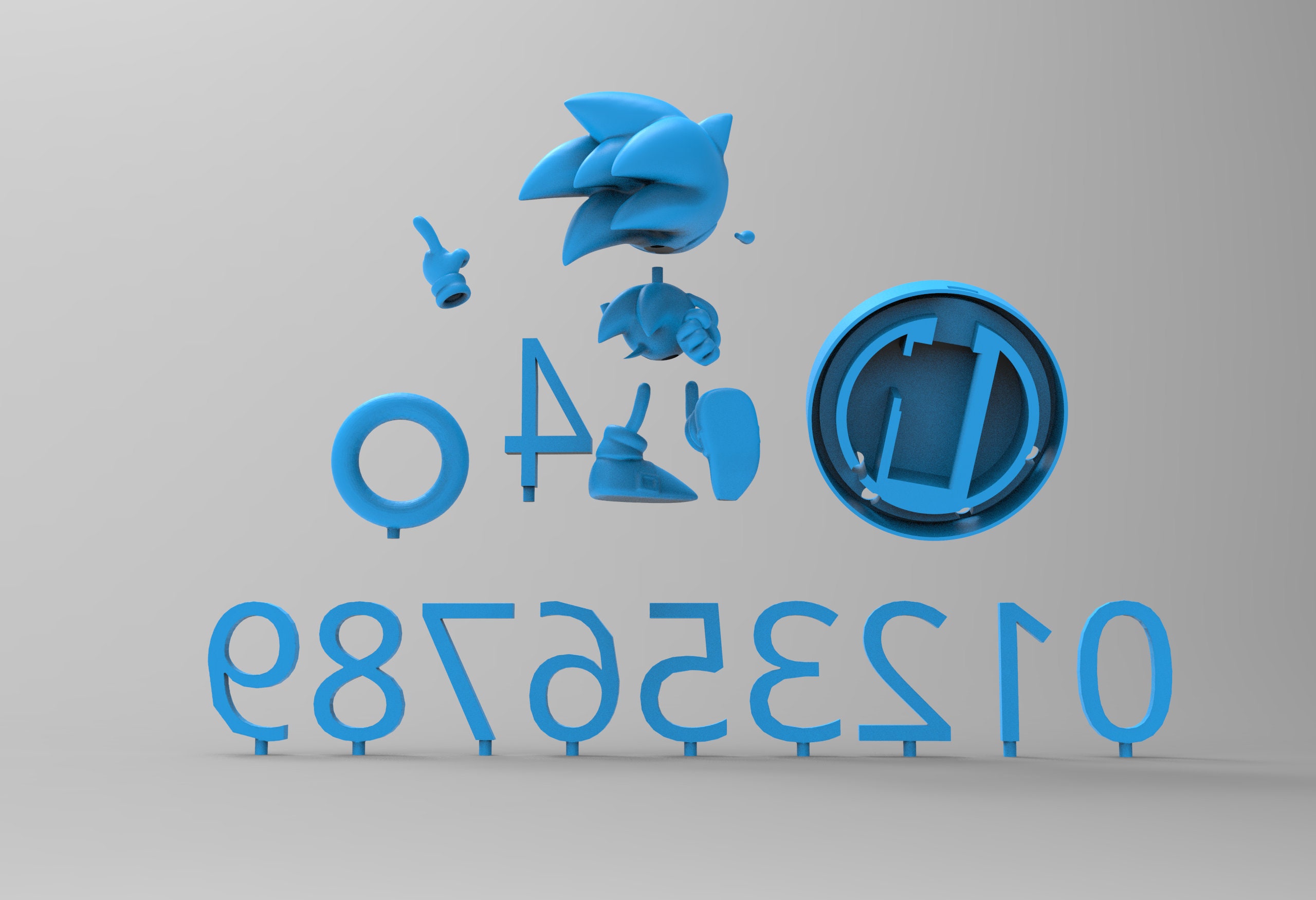 Sonic STL With Base to Go Led! and Gadget Ring! Numbers for Birthday ...