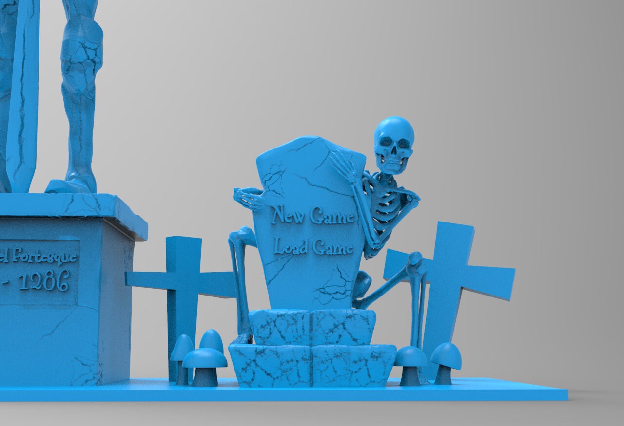 Medieval Title Diorama. Sir Daniel Fortesque Statue & Grave Start New ...