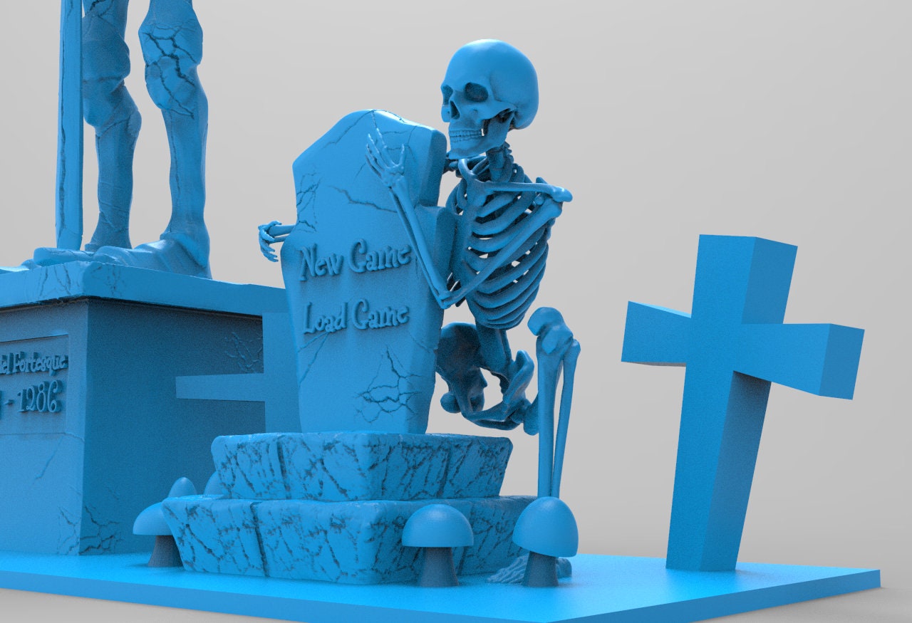 Medieval Title Diorama. Sir Daniel Fortesque Statue & Grave Start New ...