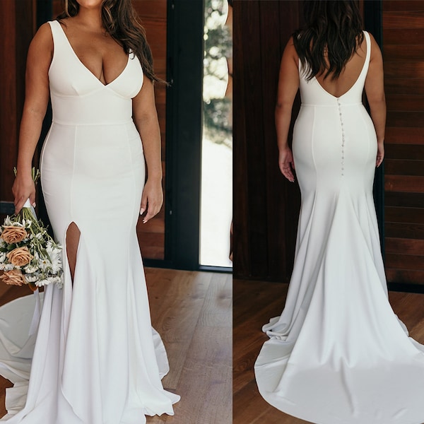 V Back Wedding Dress - Etsy