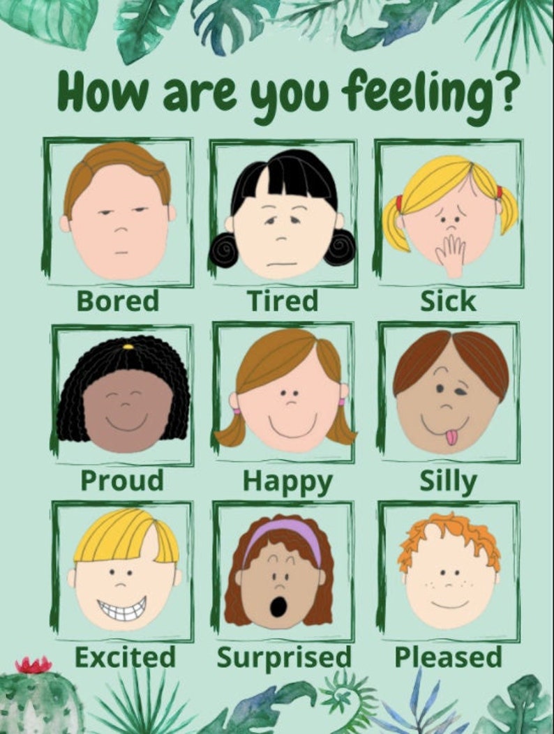 Social Emotional Learning Feelings Chart - Etsy