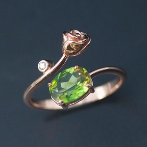 Zultanite Ring Rose Flower Ring Color Change Gemstone for - Etsy