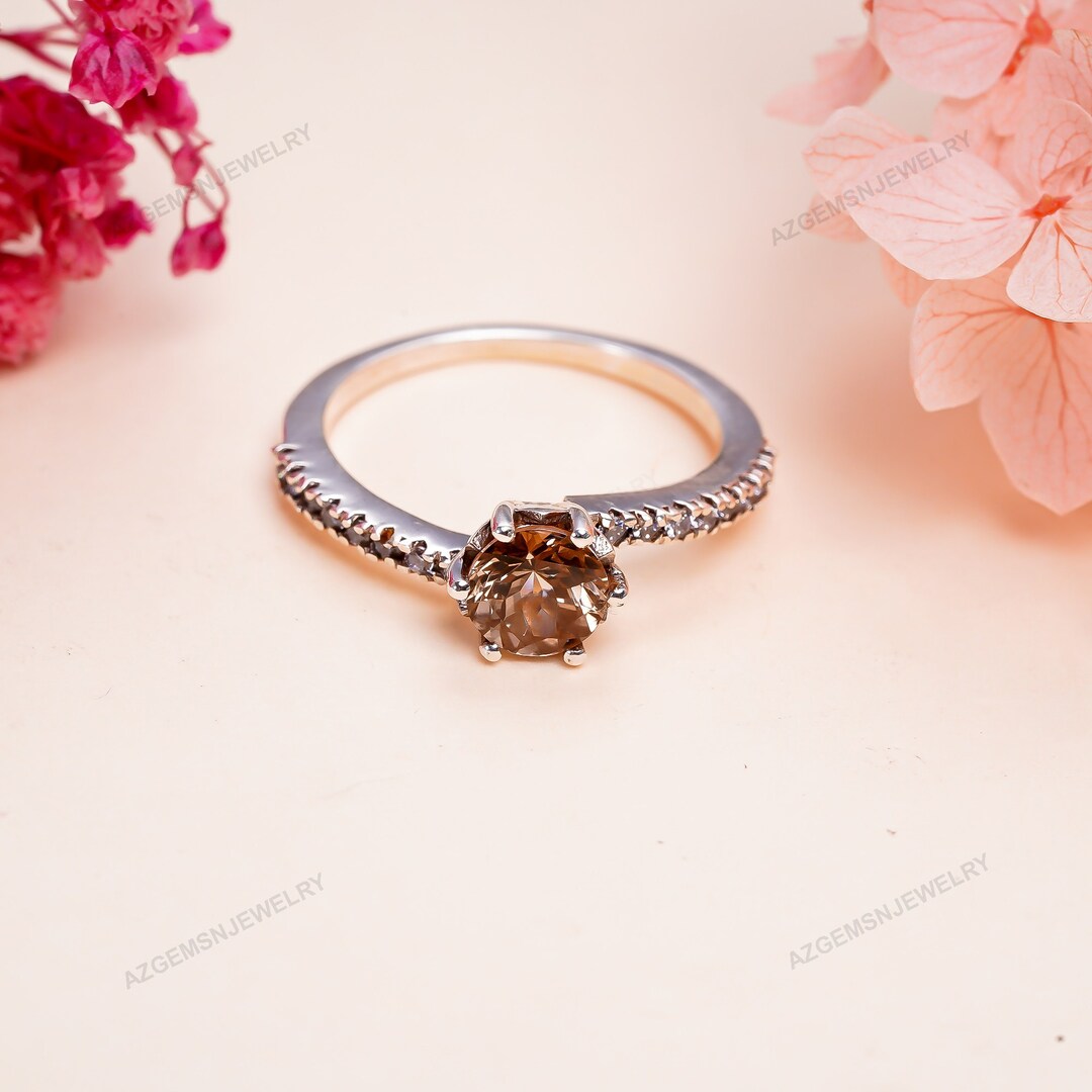 Peach Topaz Gemstone Ring-imperial Topaz-925 Sterling Silver-engagement ...