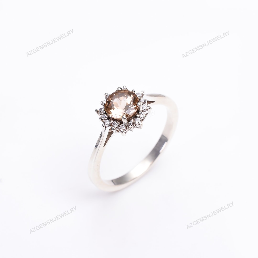 Imperial Topaz Gemstone Ring-peach Topaz-925 Sterling Silver-engagement ...