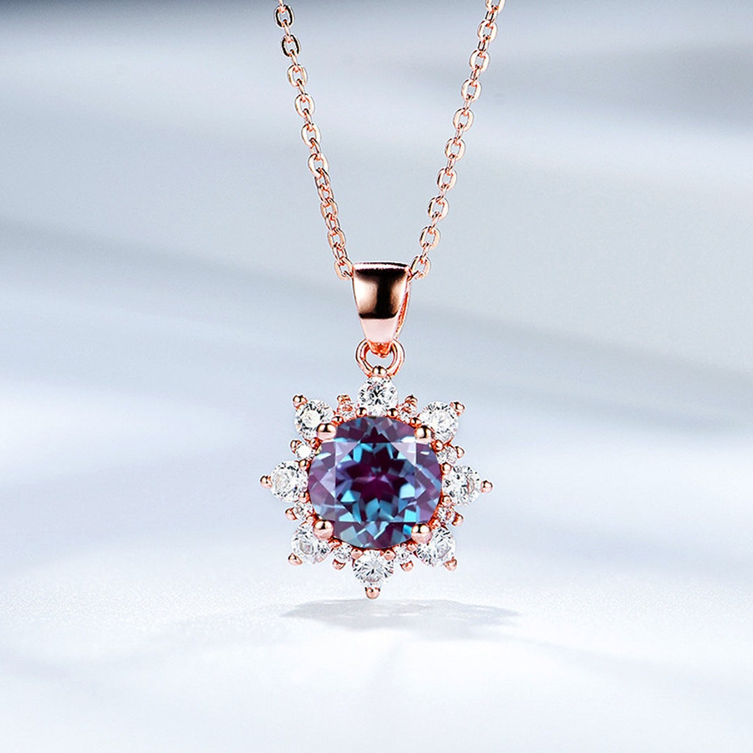 Alexandrite Pendant-june Birthstone Necklace Women-925 - Etsy