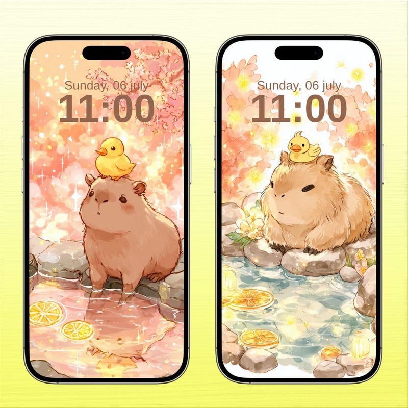 Kawaii Capybara Wallpaper - Etsy