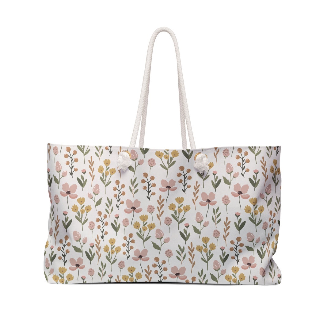 Wildflowers Weekender Bag, Wildflower Beach Bag, Large Bag - Etsy