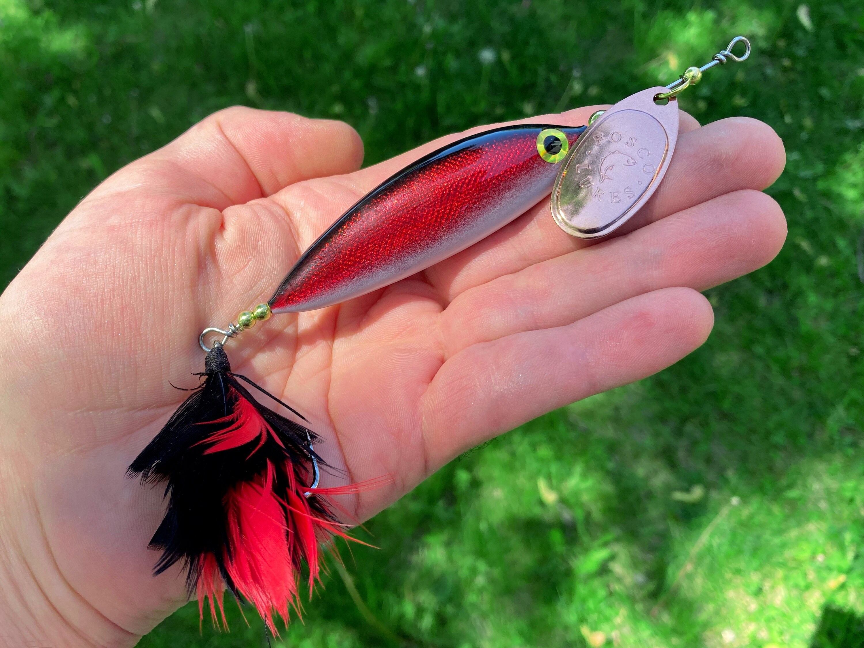 Handmade Wooden Minnow Spinner Fishing Lure Made in Canada for Bass ...