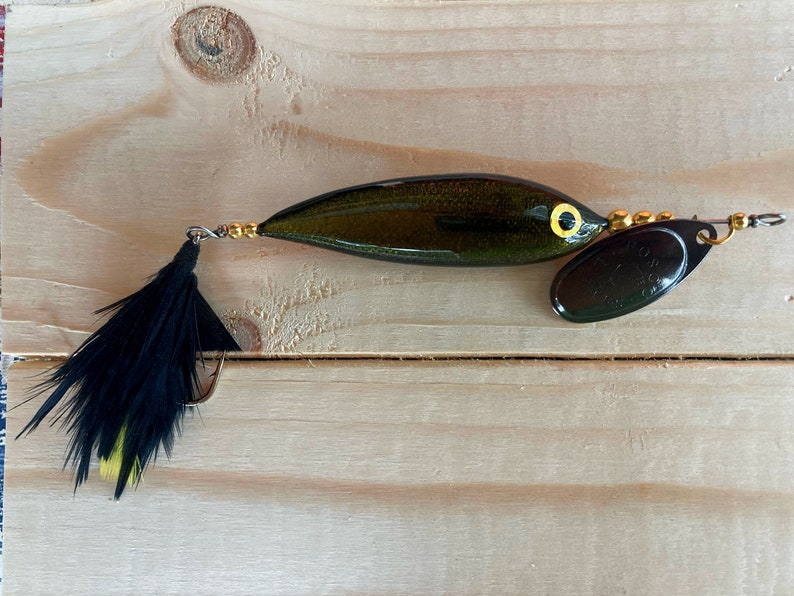 Handmade Wooden Minnow Spinner Fishing Lure Made in Canada for Bass ...