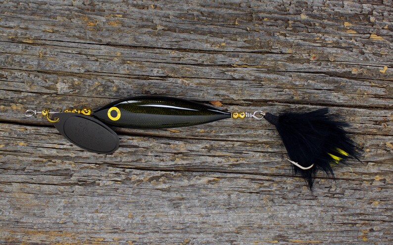 Handmade Wooden Minnow Spinner Fishing Lure Made in Canada for Bass ...