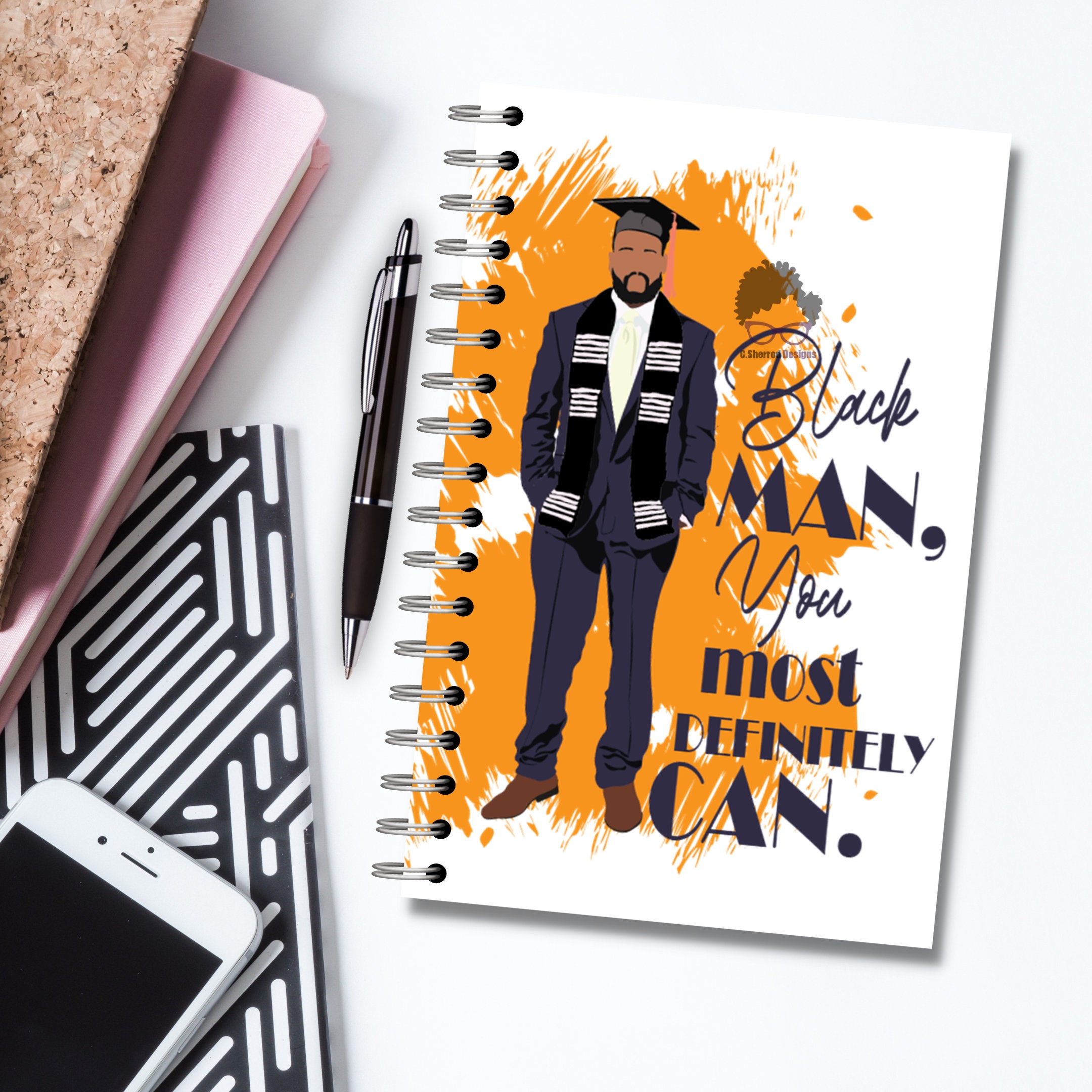 The Black Man Can Black Man Journal Black Stationary Black Stationery ...