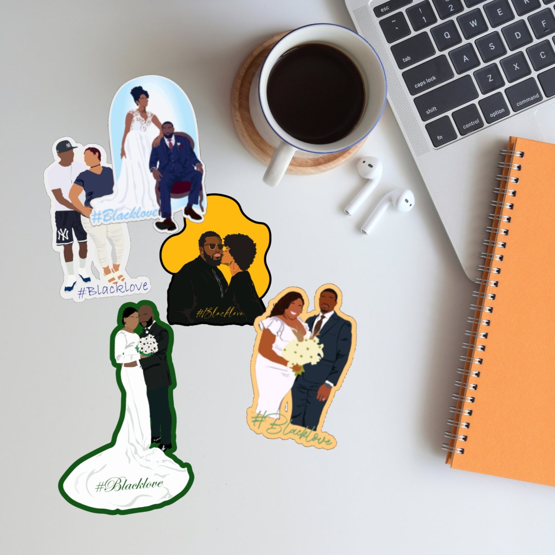 Set of 5 "black Love" Stickers | Laptop Stickers | Black Love ...