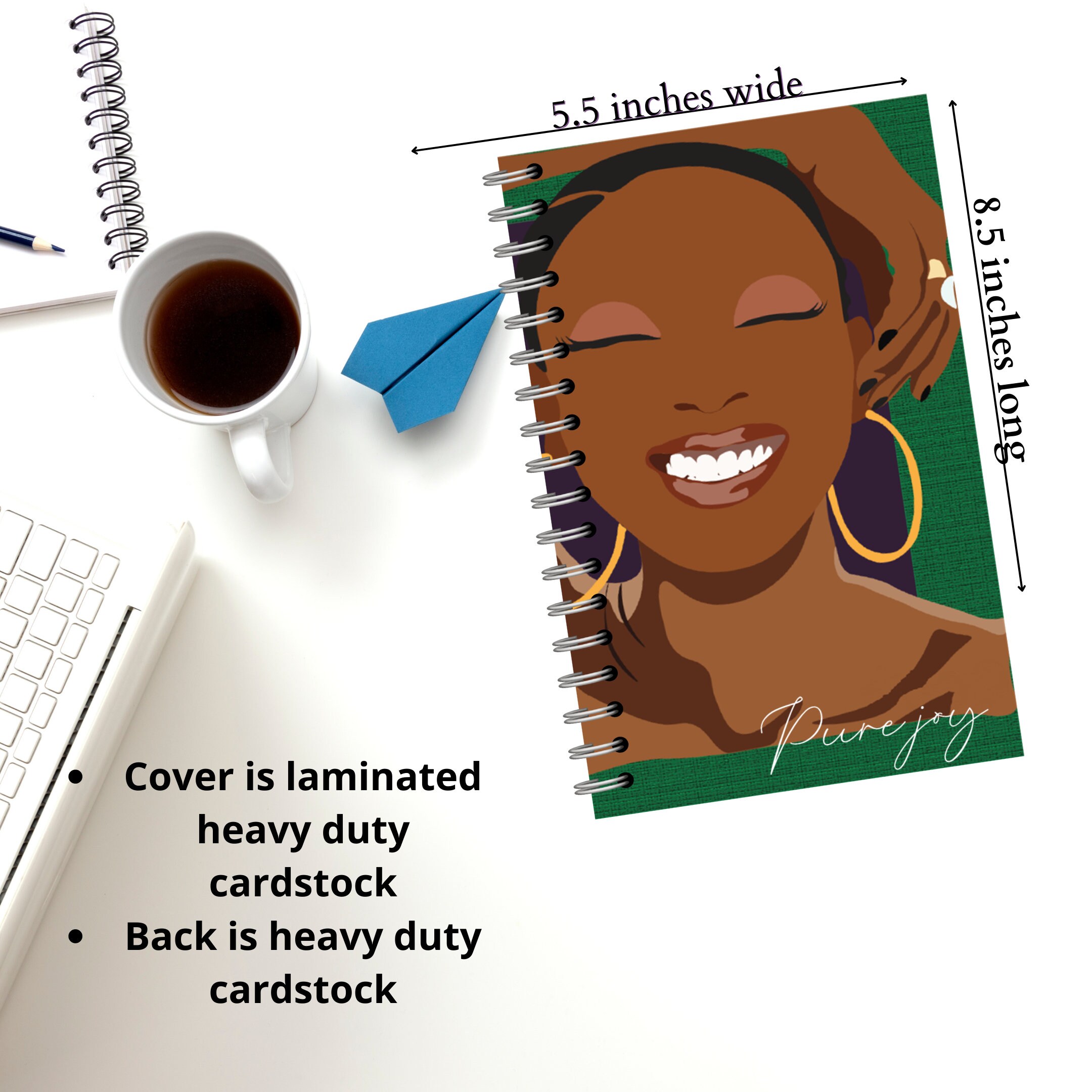 Pure Joy Journal Black Woman Journal Black Stationary Black Stationery ...