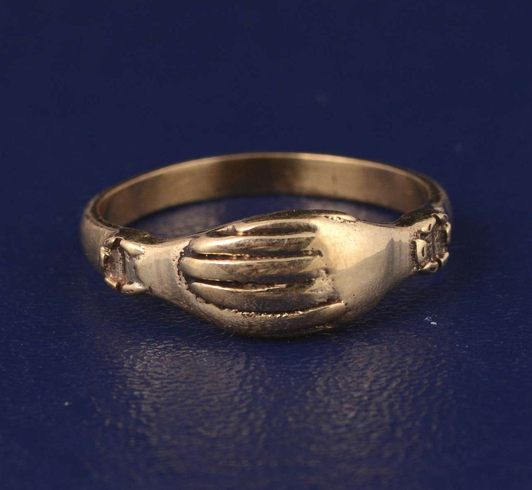 Holding Hands Ring, Gold Handshake Ring, Friendship Ring, Lovers Ring ...