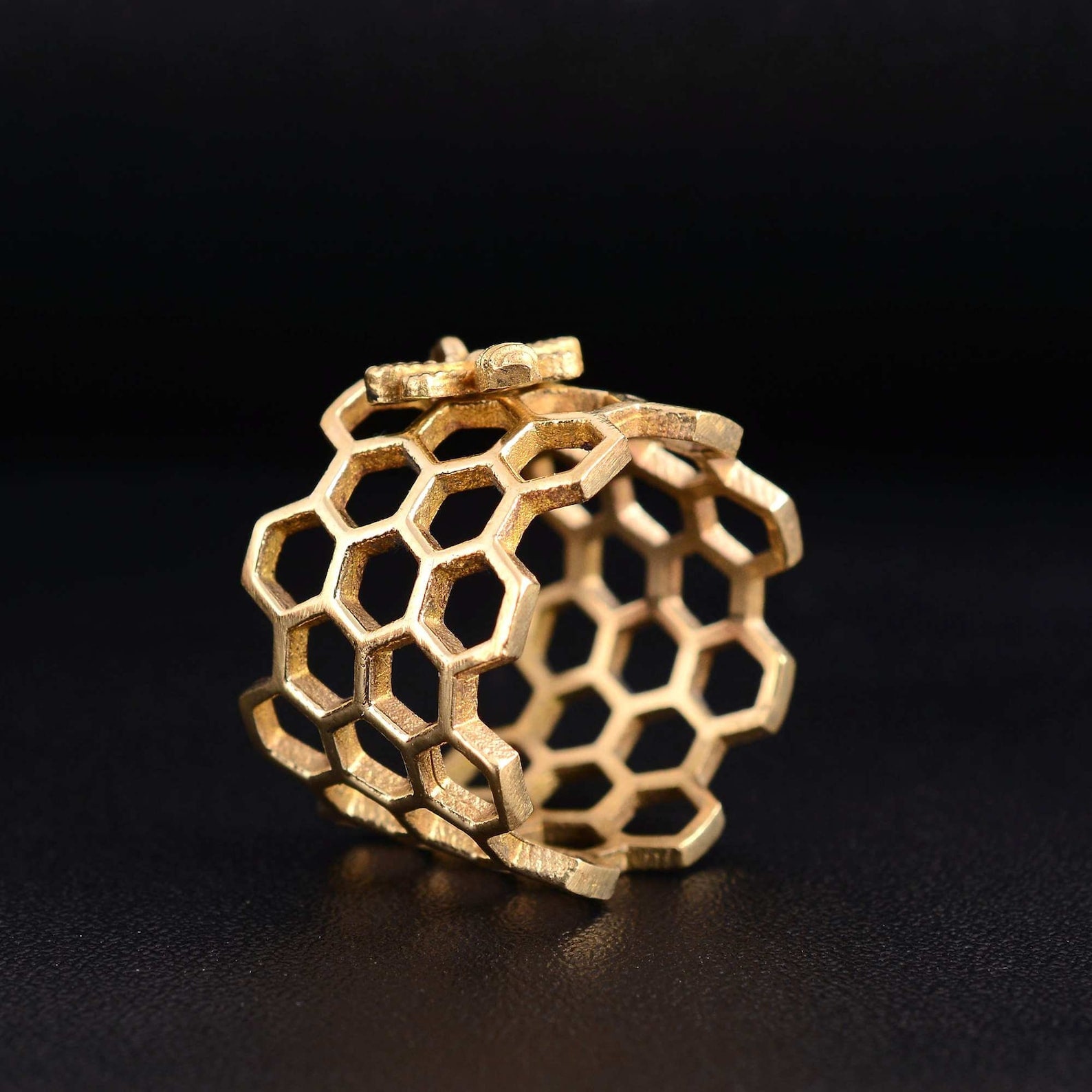 Bee Honeycomb Hexagon Ring, Honeycomb Ring, Bee Honeycomb Jewelry ...