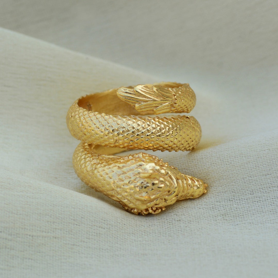 14K Solid Gold Spiral Snake Ring I Cobra Snake Ring I Snake Lovers Ring I Snakeskin Ring I Snake ...