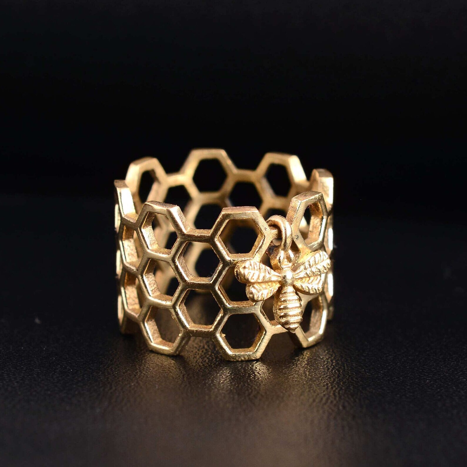 Bee Honeycomb Hexagon Ring, Honeycomb Ring, Bee Honeycomb Jewelry ...