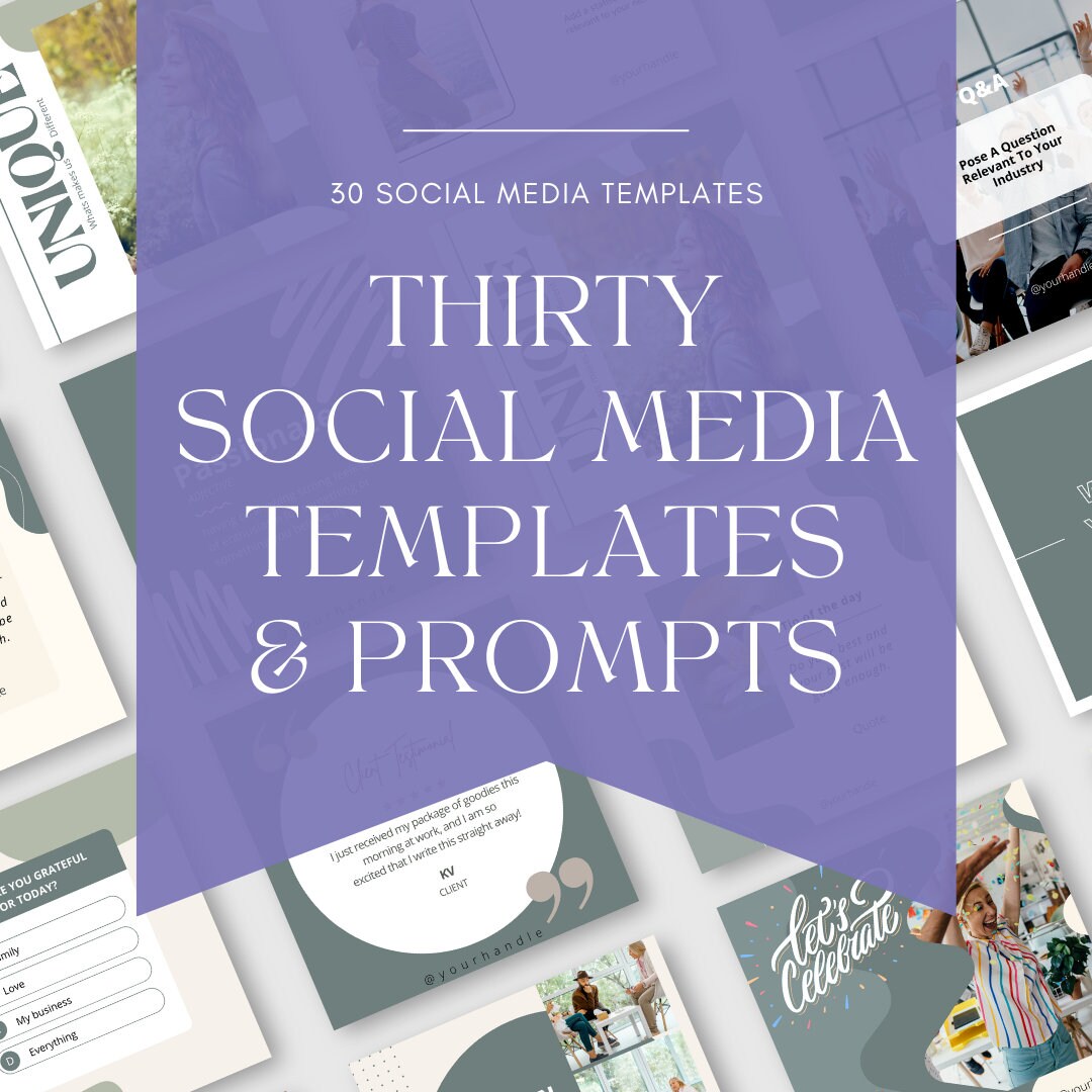 30 Days of Social Media Prompts With Templates. Increase Your Presence ...